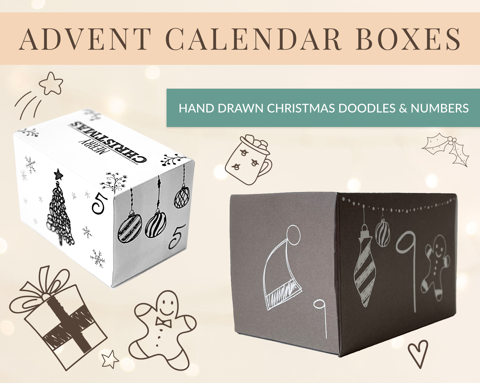 DIY Christmas Advent Calendar Boxes - 4 Sets of 25 Printable PDF ...