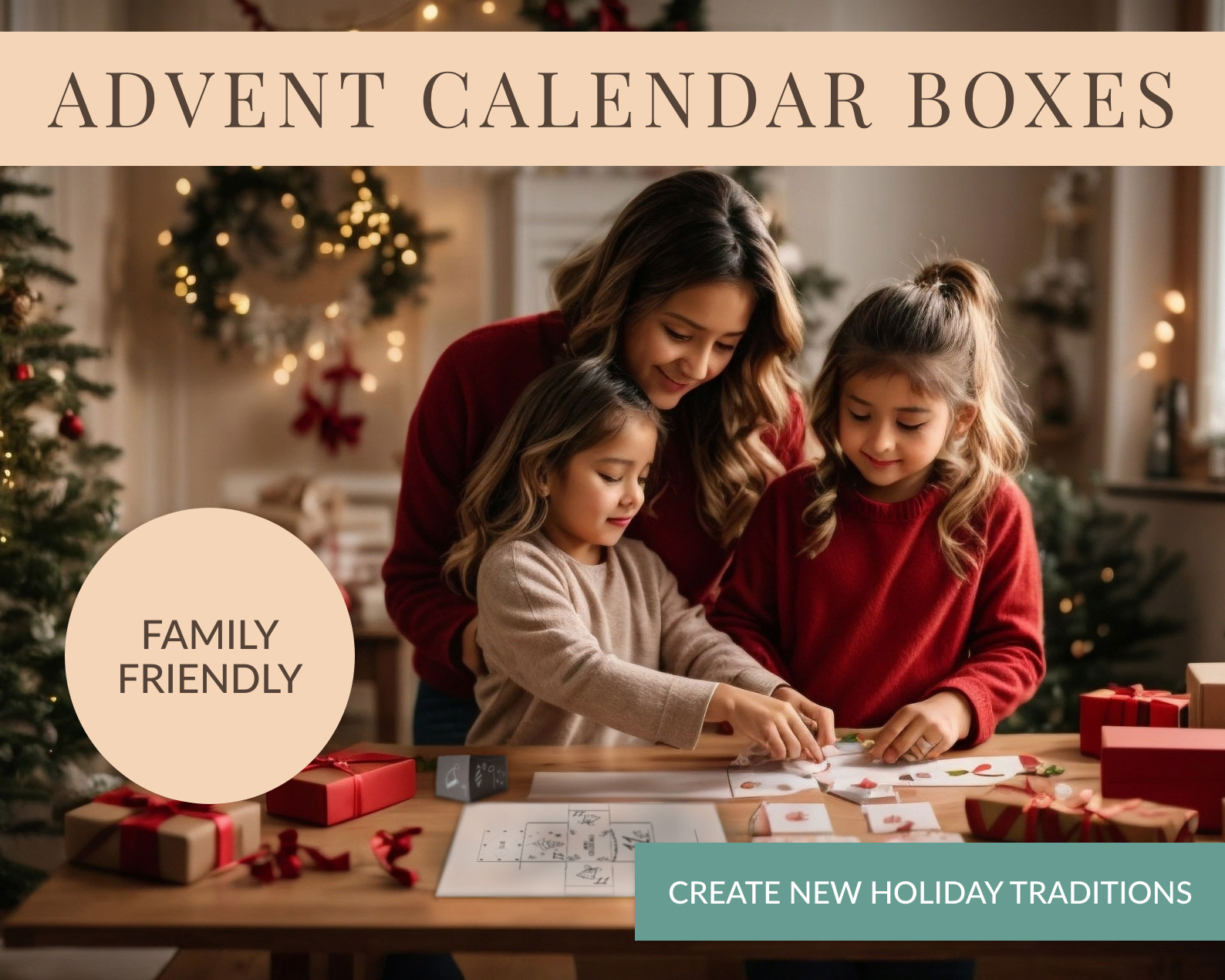 DIY Christmas Advent Calendar Boxes - 4 Sets of 25 Printable PDF ...