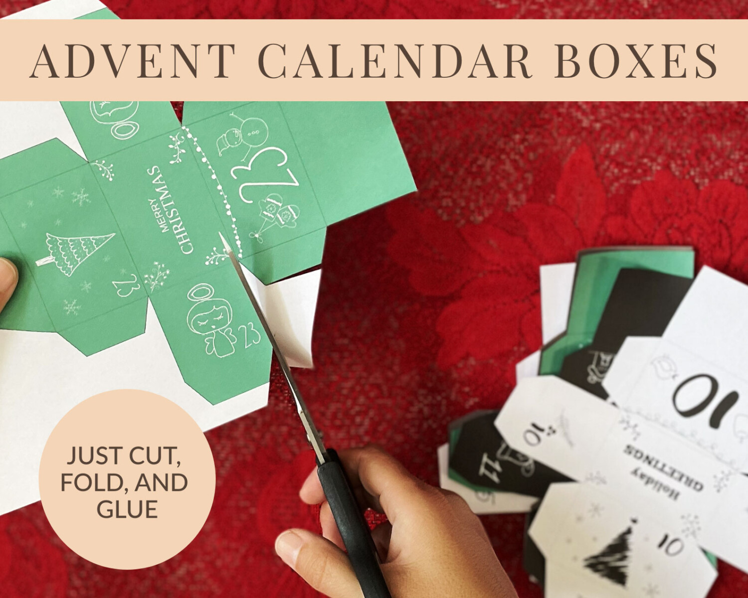 DIY Christmas Advent Calendar Boxes - 4 Sets of 25 Printable PDF ...