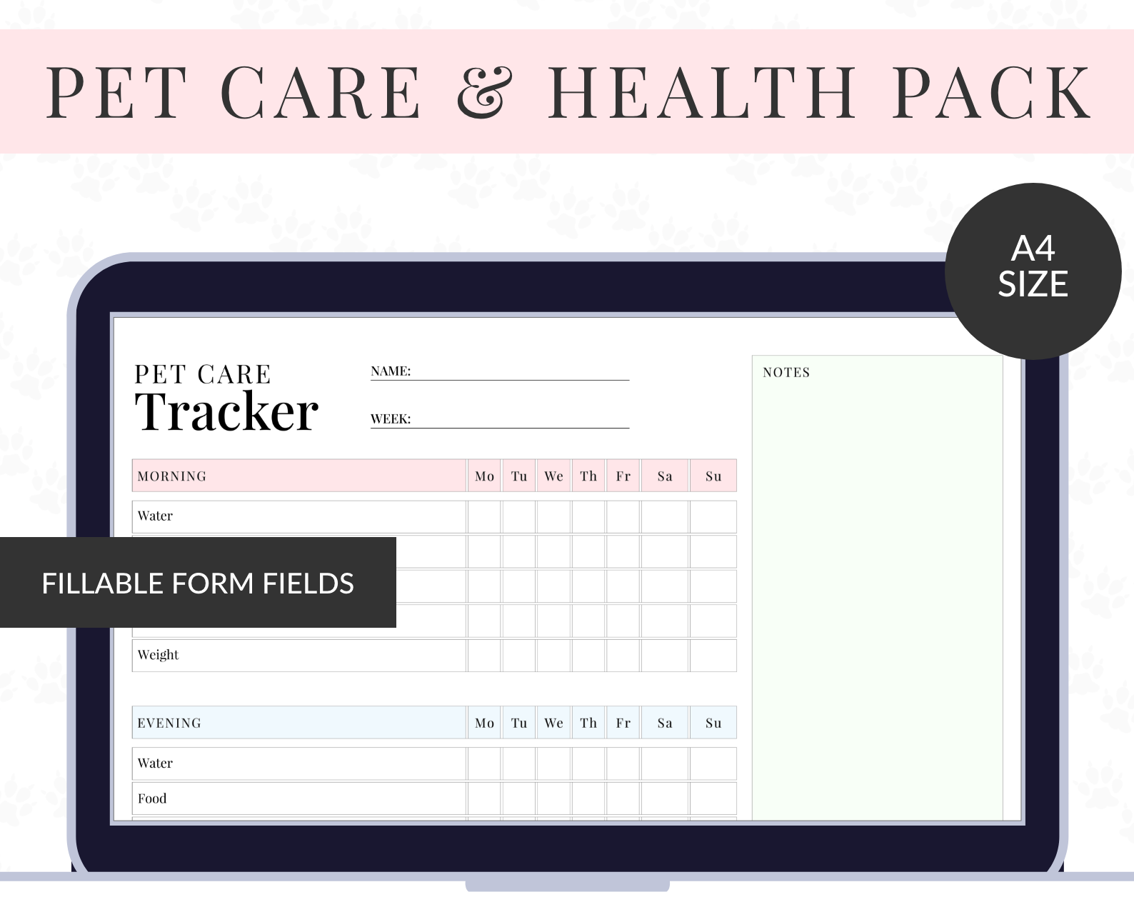 Pet Care & Health Printable Pack in Google Docs and PDF Formats ...