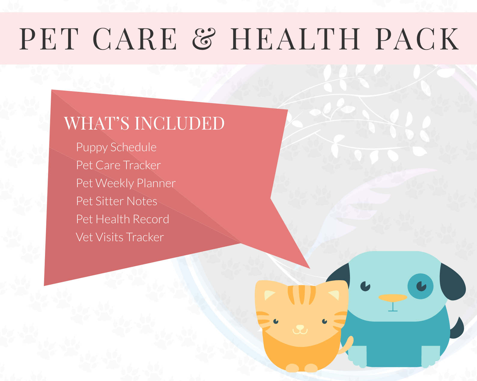 Pet Care & Health Printable Pack in Google Docs and PDF Formats ...